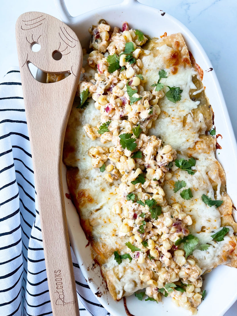 Elote Chicken Enchiladas