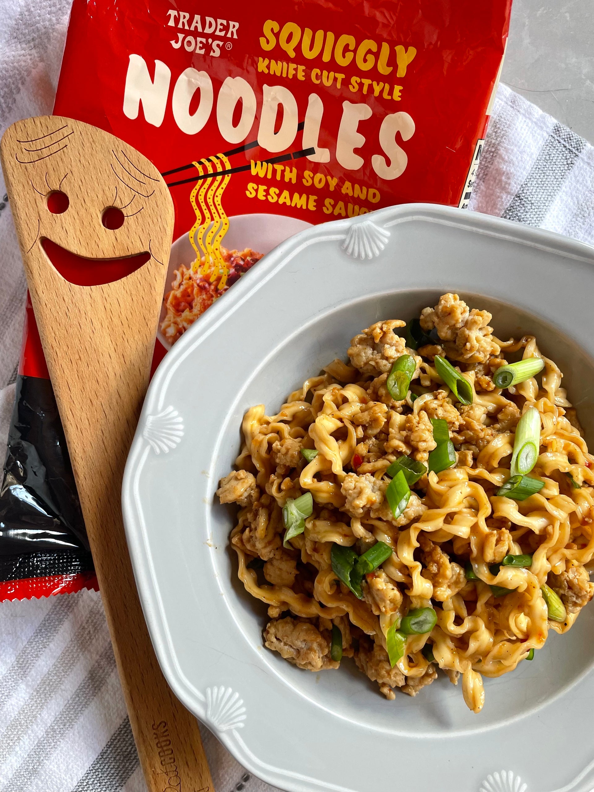 Ground Chicken Squiggly Noodles – Pat Cooks