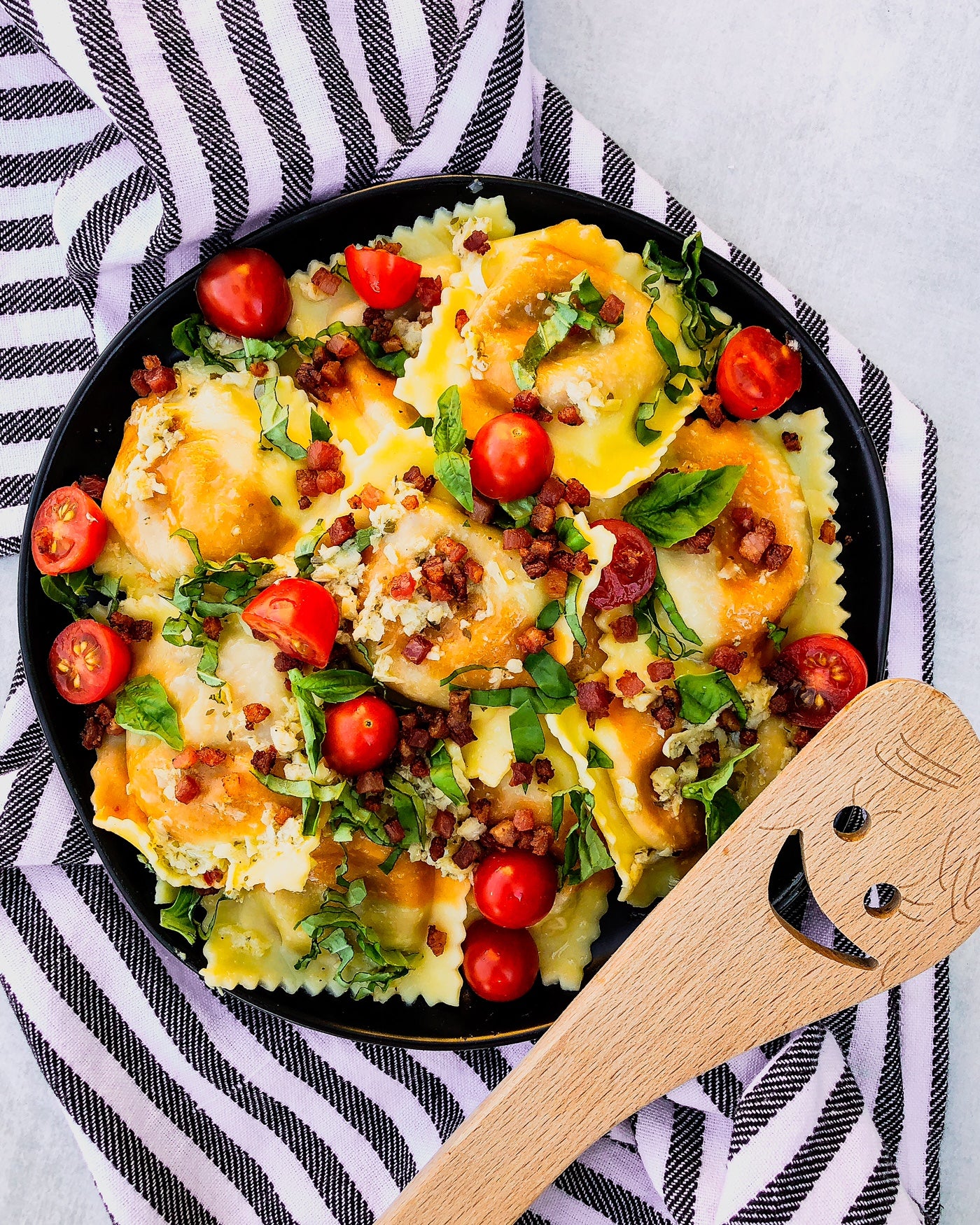 Ricotta and Lemon Zest Ravioli with Burst Tomatoes and Burrata: An ...